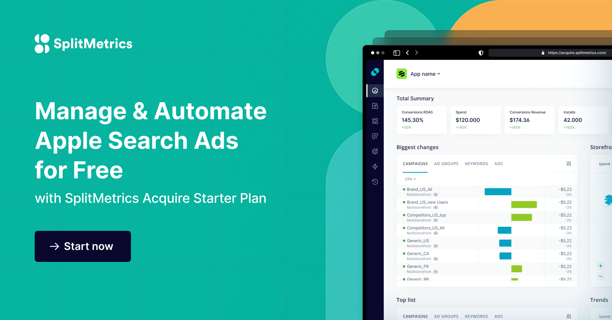 SplitMetrics Acquire Starter Free Apple Ads Automation & Optimization Solution